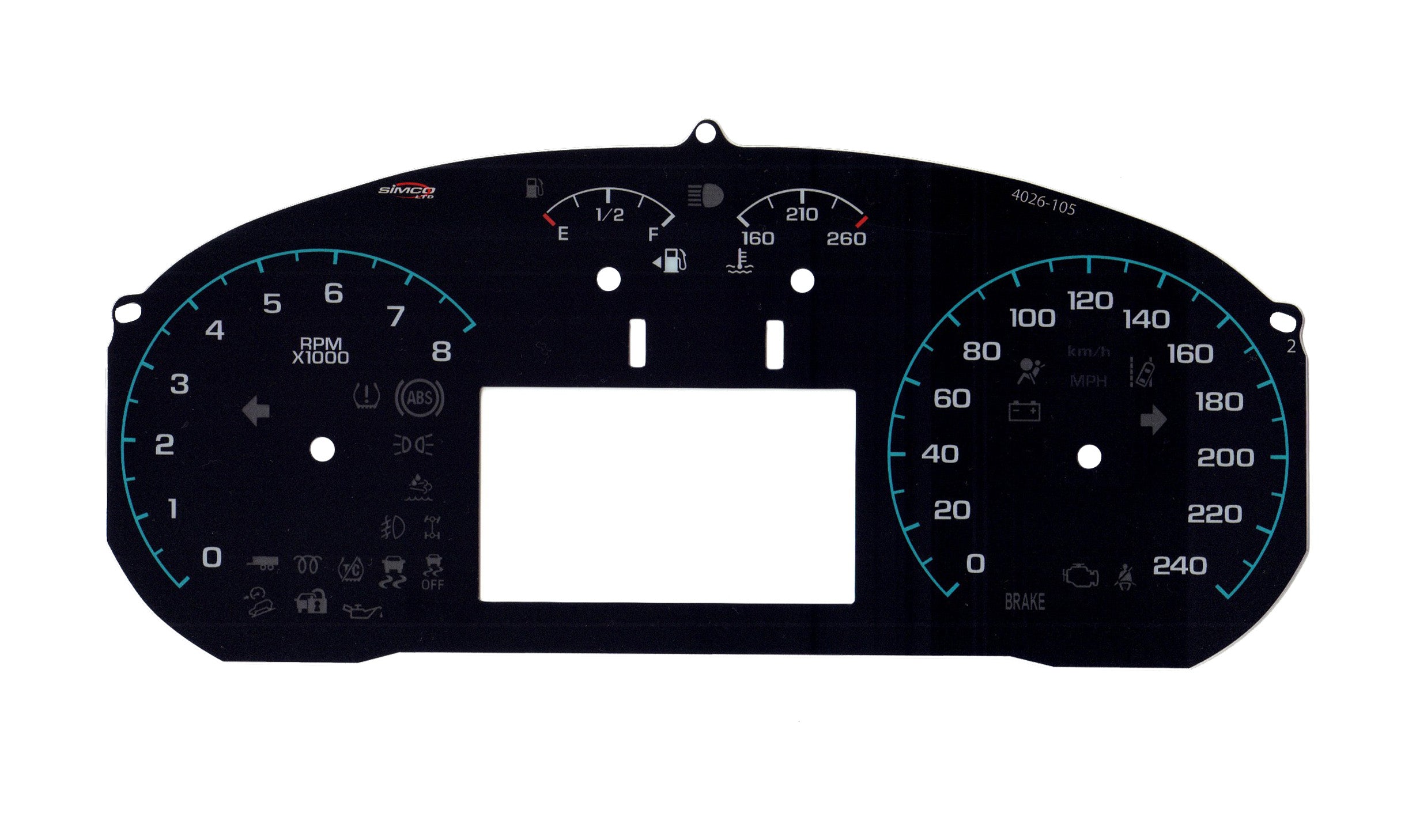 Chevy Colorado/GMC Sierra (2015+) Speedo 240, Tach 8 RPM, Temp & Fuel ...